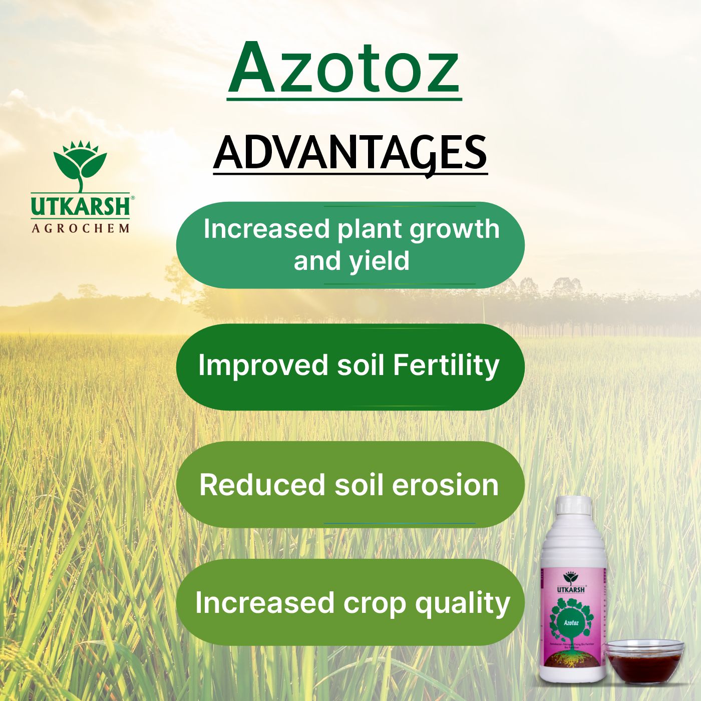 Azotoz (Azotobacter-Nitrogen Fixing Microbes) Bio Fertilizer For Natur