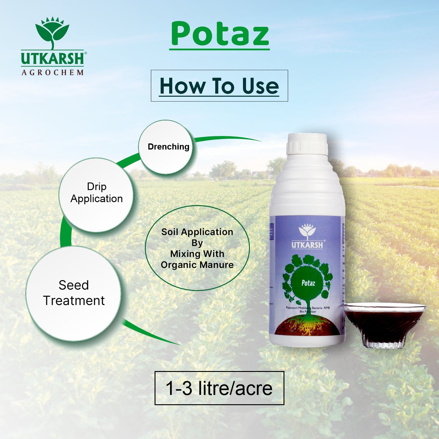 Potassium Solubilizing Bacteria - KSB, Liquid Bio Fertilizer for Plant