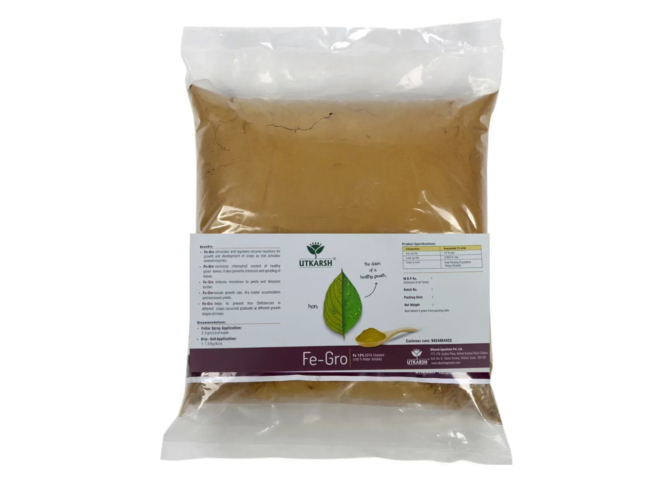 FeGro (Iron - Fe - 12% EDTA Chelated, 100% Water Soluble Foliar Spray