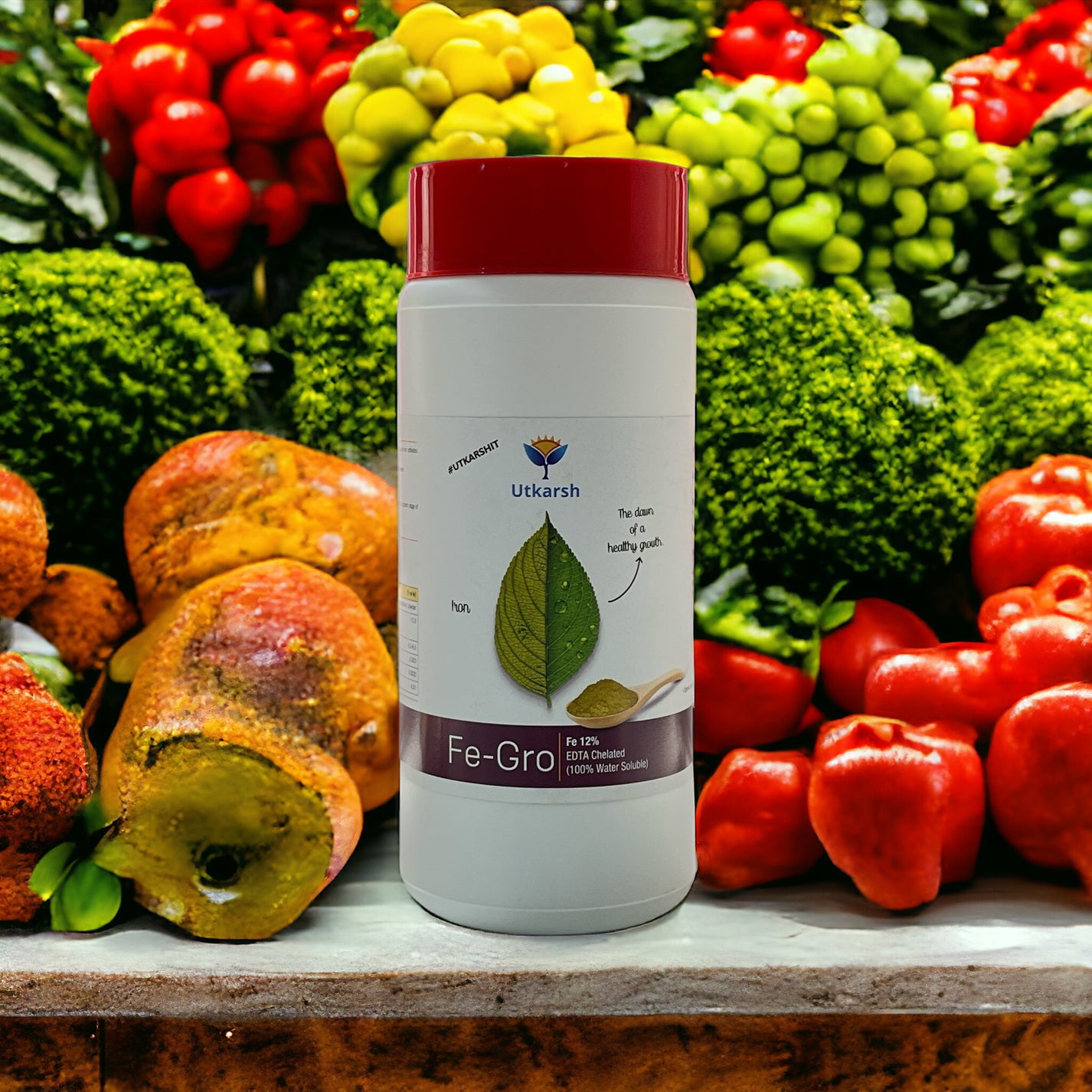 FeGro (Iron - Fe - 12% EDTA Chelated, 100% Water Soluble Foliar Spray